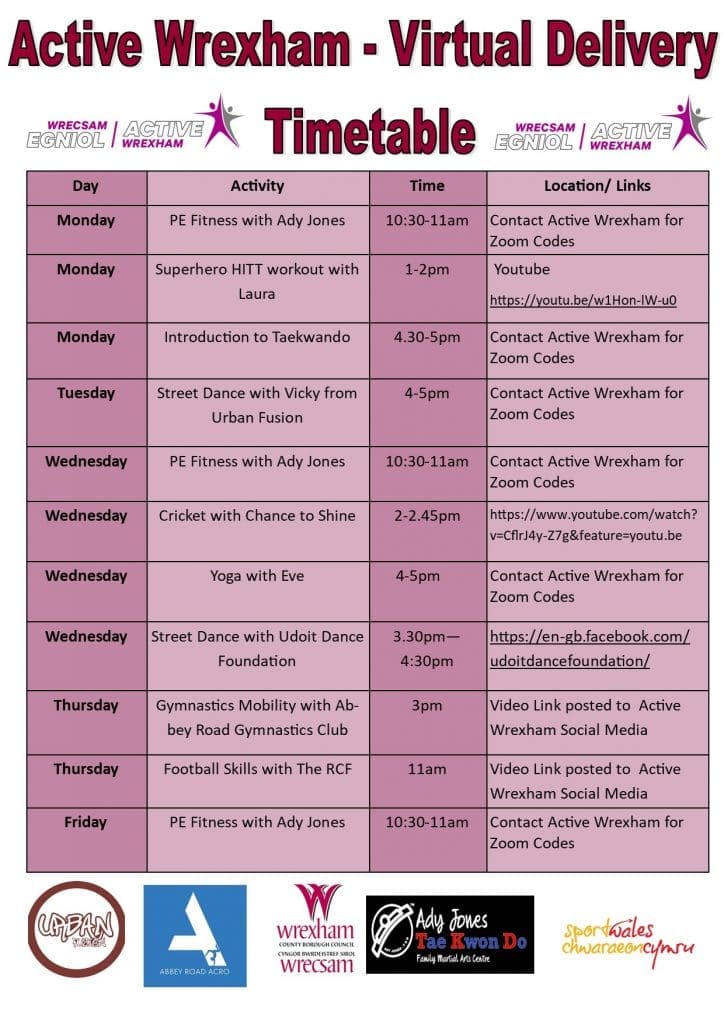Active Wrexham - Sports sessions streamed live to your home - news ...